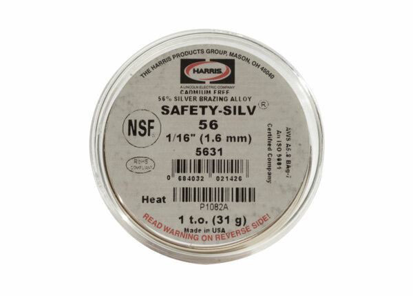 Alta aleación de plata para soldadura fuerte Safety-Silv 56