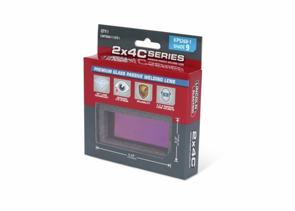 2x4C™ Series Premium Glass Passive Welding Lens - Shade 9